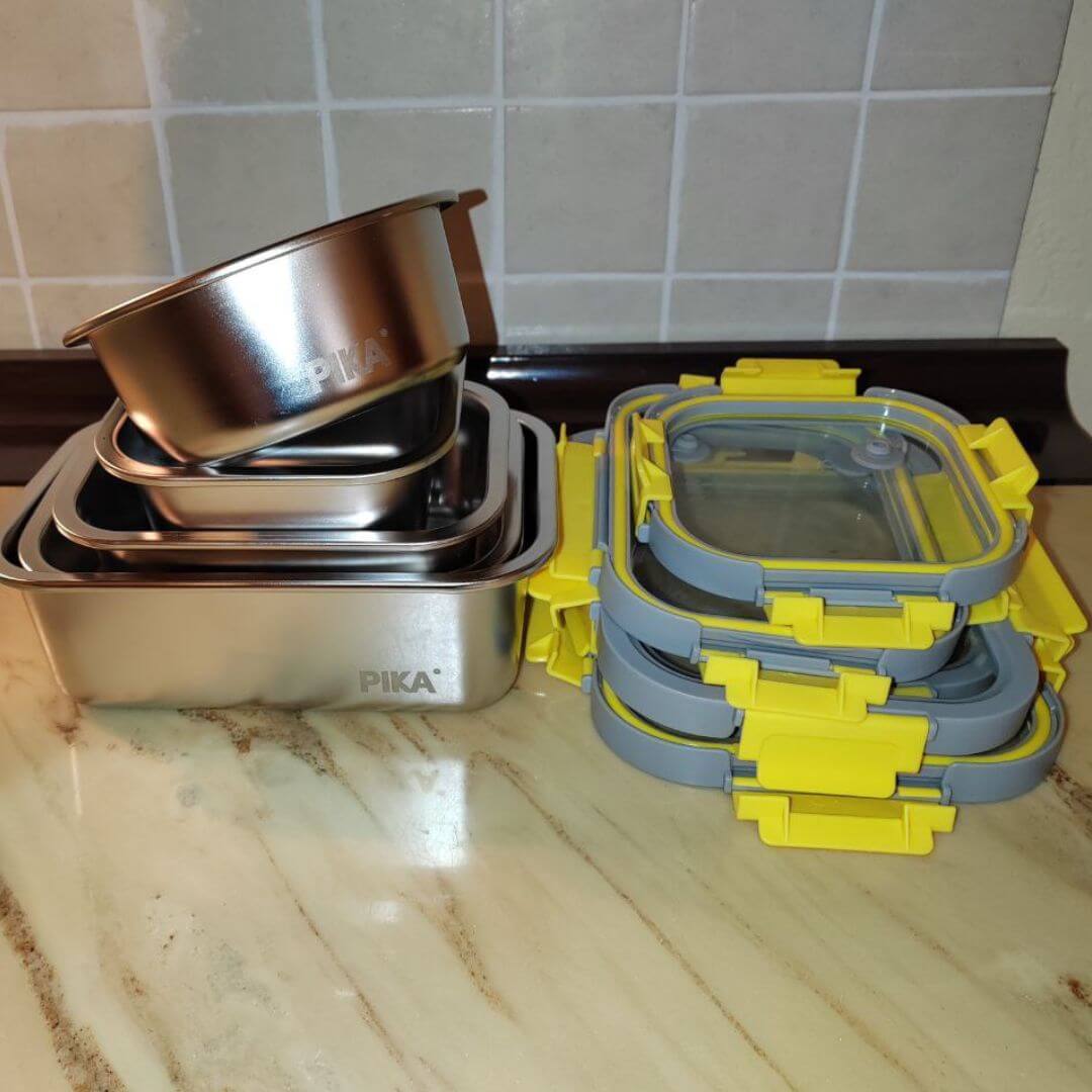 KIT CONTENITORI PIKA IN ACCIAIO INOX PER MICRO ONDE - Cucina Culinaria